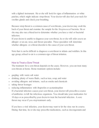 What is a sore throat | DOCX