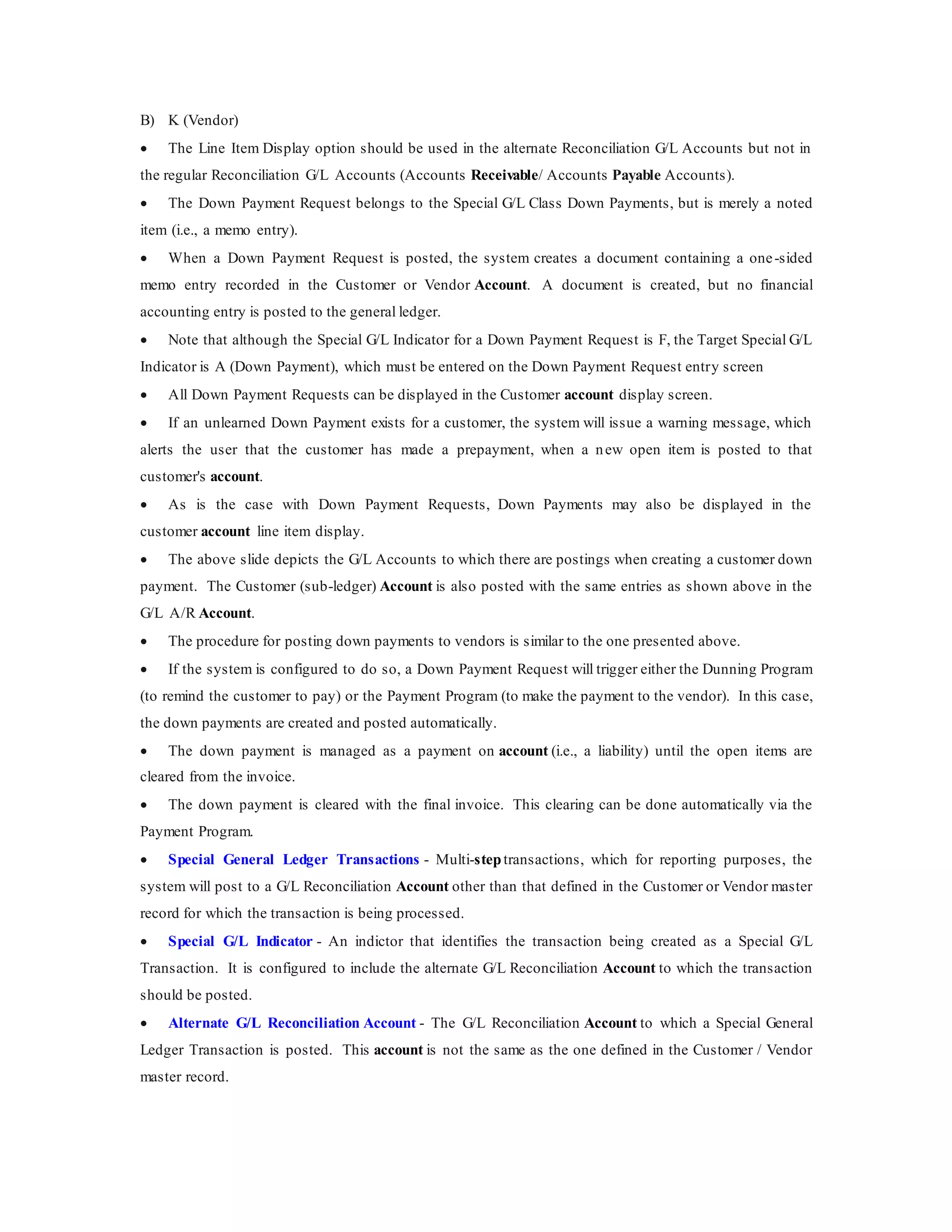 What is a special gl | DOC