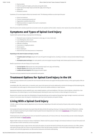 What Is a Spinal Cord Injury? Causes, Symptoms & Treatment UK | PDF