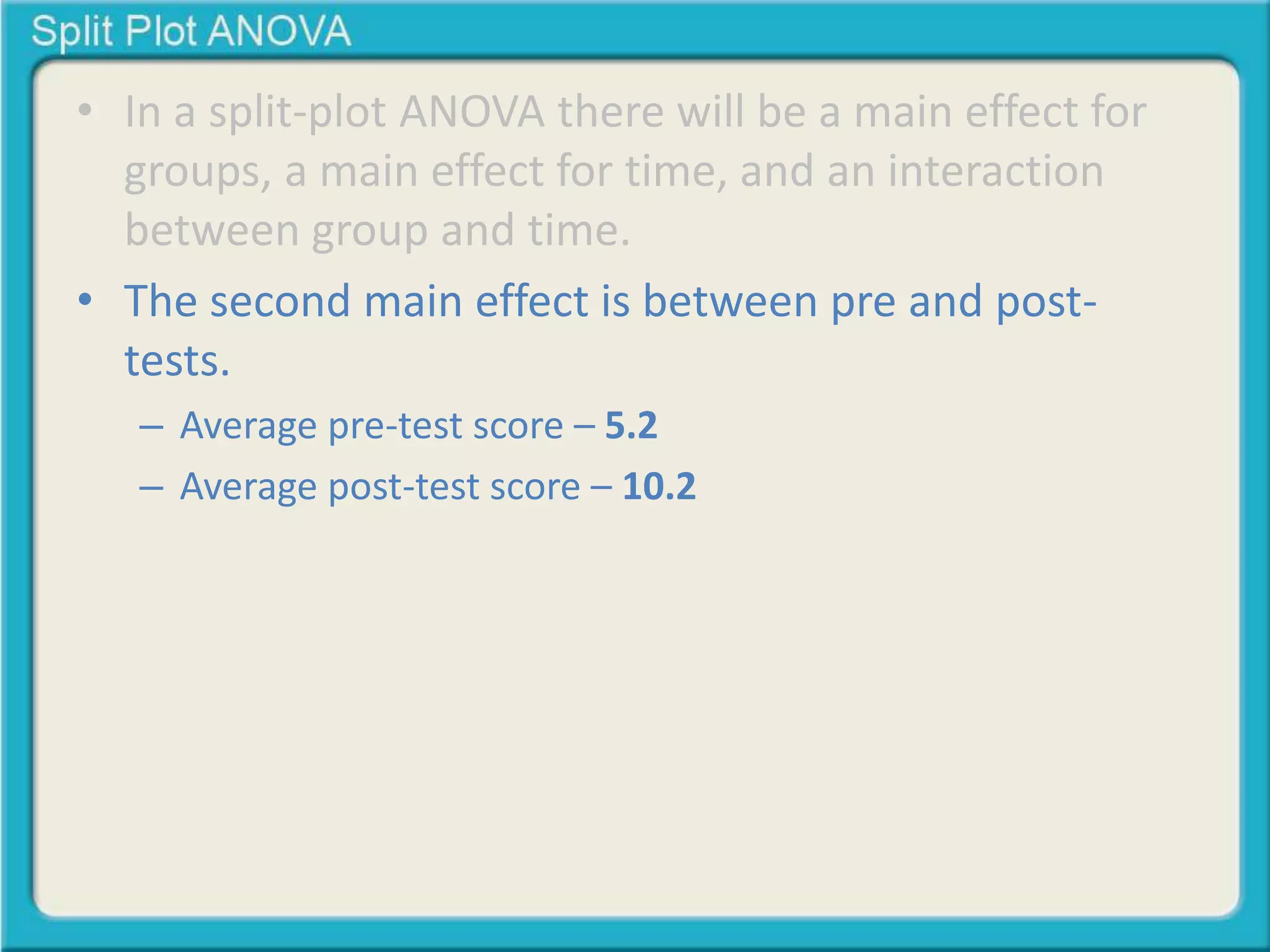 What is a split plot anova | PPTX | Soccer | Sports