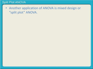 What is a split plot anova | PPTX | Soccer | Sports