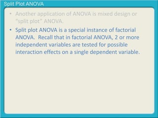 What is a split plot anova | PPTX | Soccer | Sports
