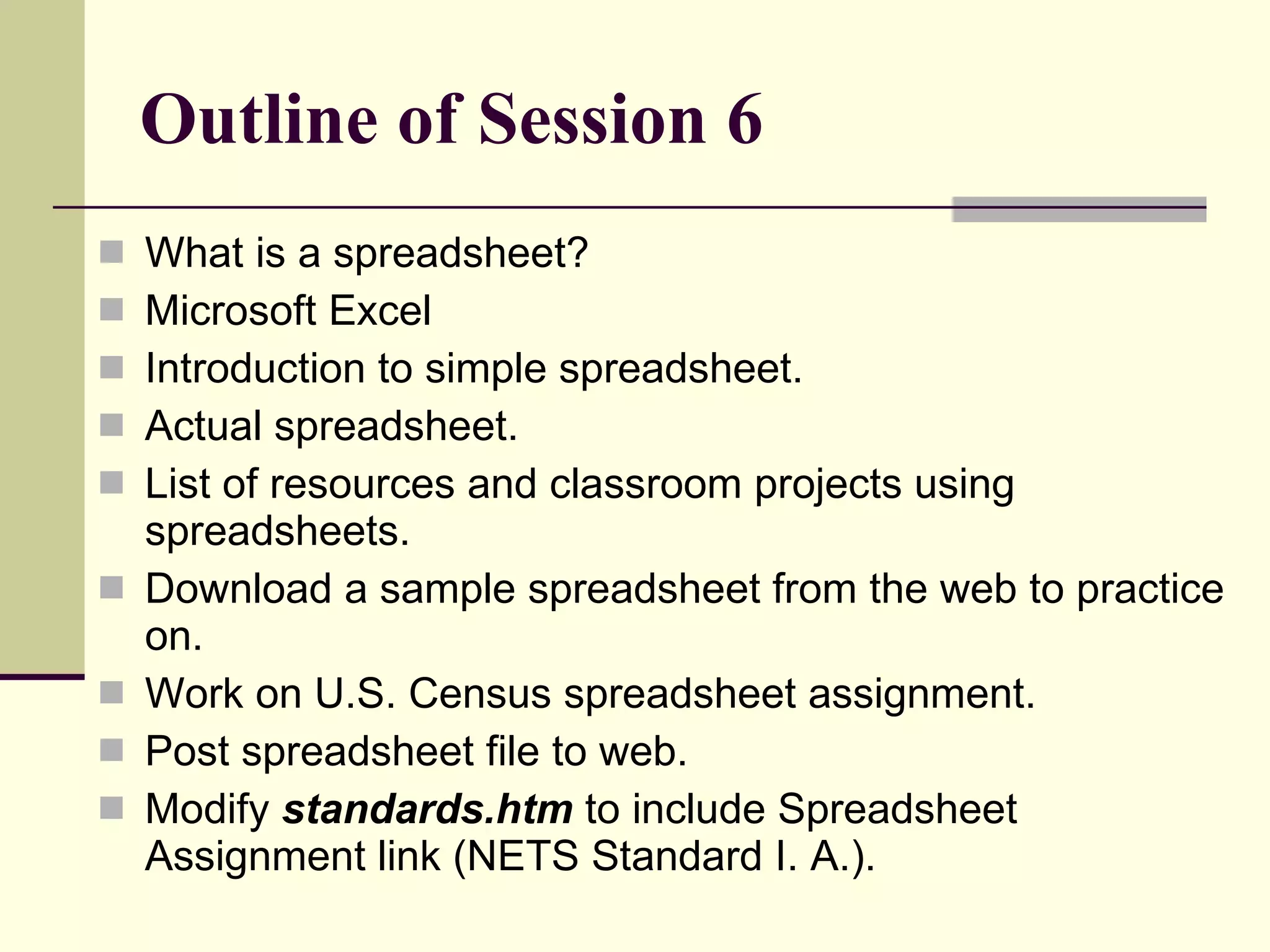 What is a spreadsheet | PPT