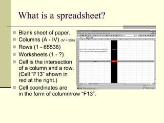 What is a spreadsheet | PPT