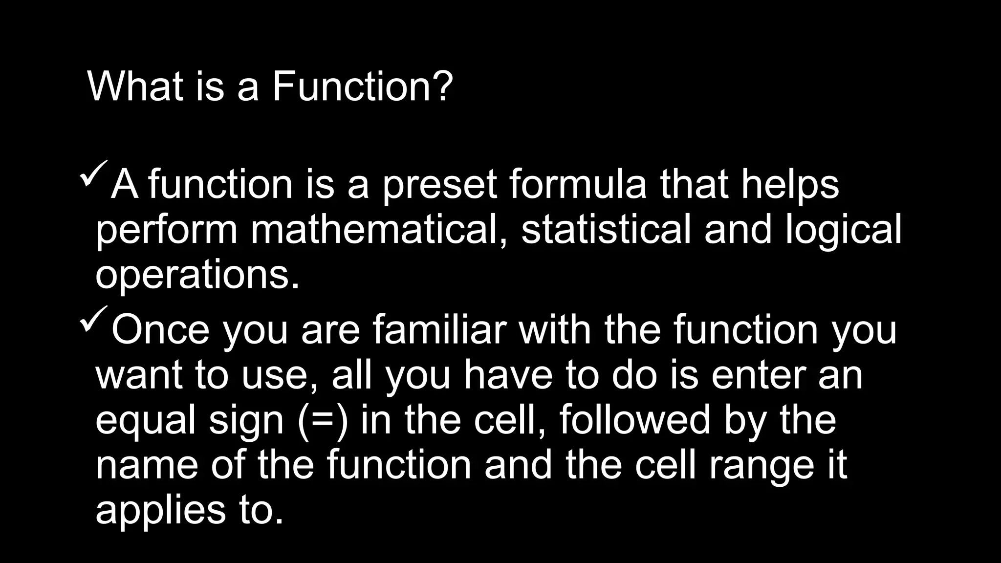 Microsoft excel functions and formulas.pptx Microsoft excel functions and formulas.pptx