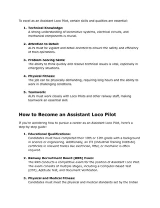 What is Assistant Loco Pilot_ Roles, Responsibilities, and Career ...