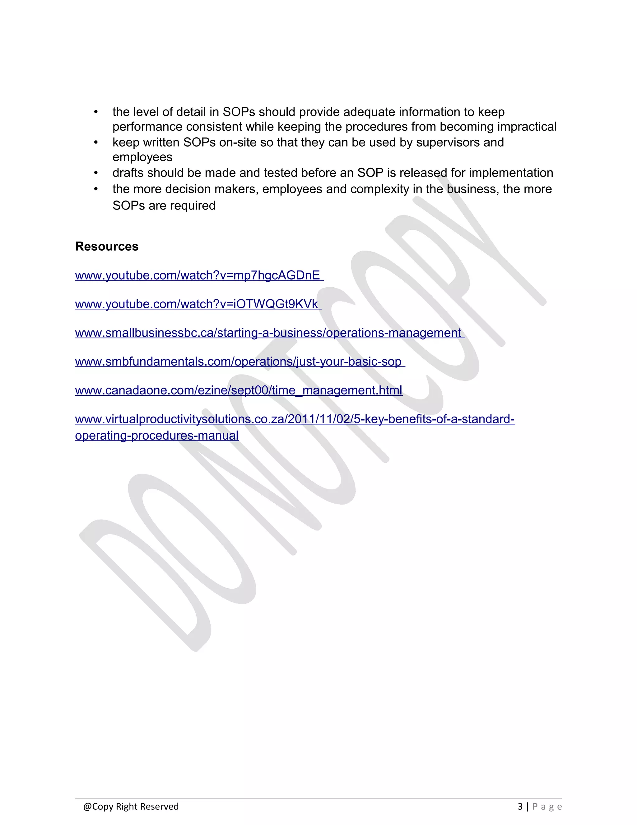 What is a standard operating procedure | DOC