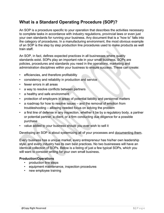 What is an SOP | PDF