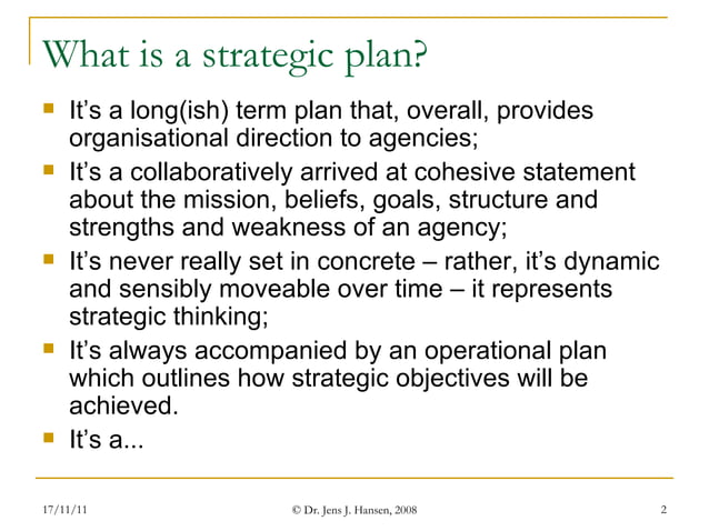 What is a strategic plan | PPS