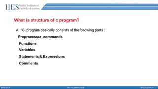 What is a structure of a 'C' program | PPT