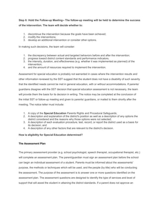 What is a student success team | DOCX | Special Needs Kids | Parenting