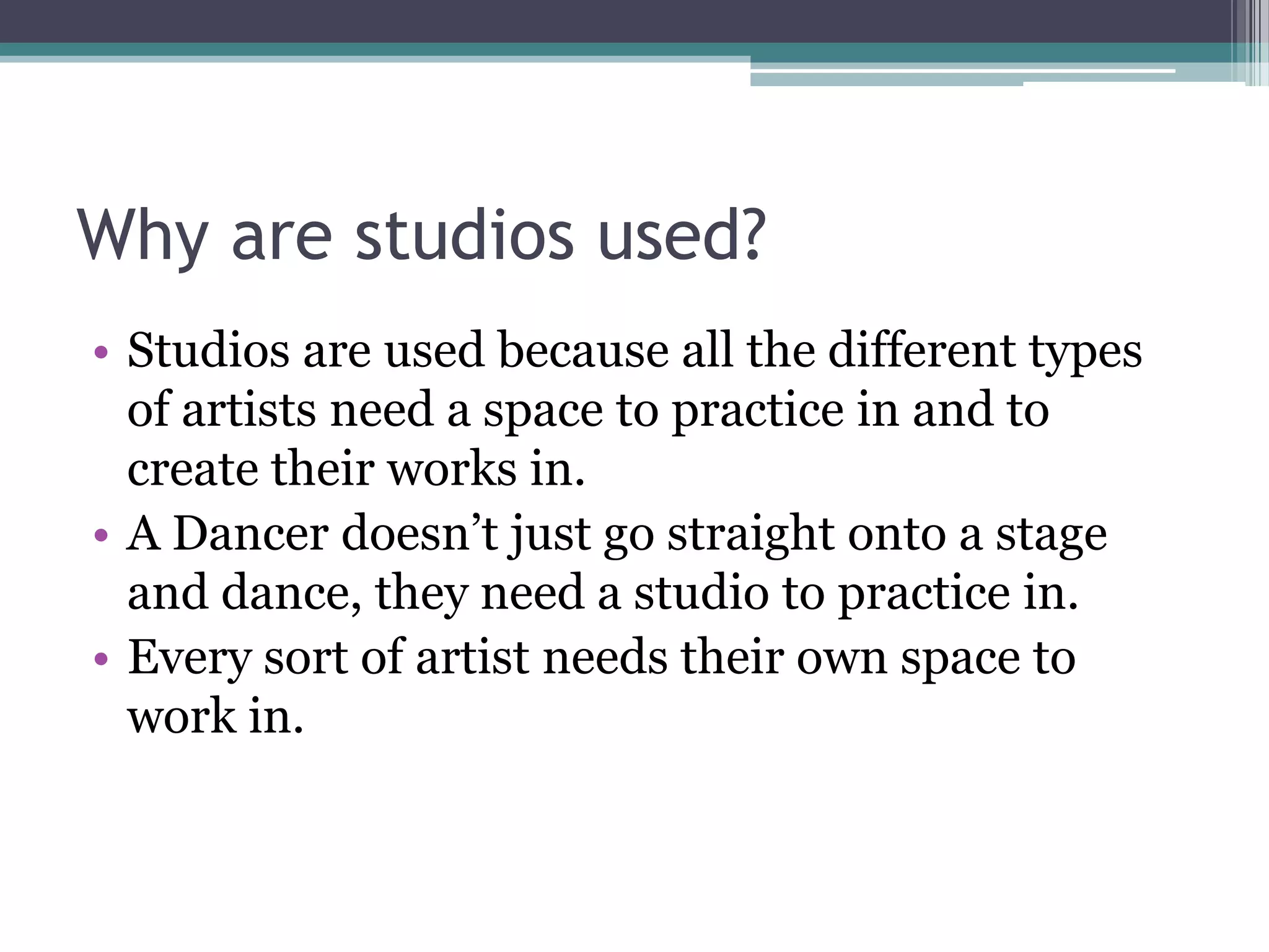 What is a studio | PPT