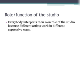 What is a studio | PPT