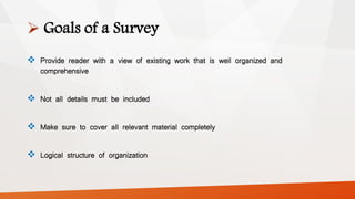 What is a survey paper | PPTX