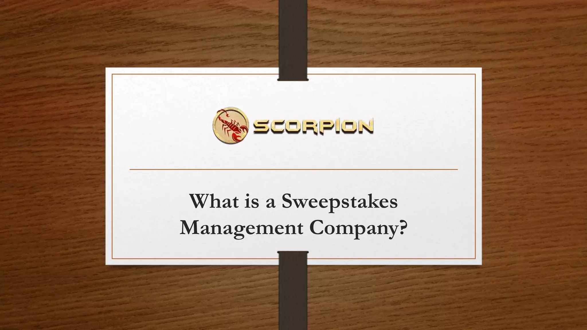 What is a sweepstakes management company | PPT | Free Download