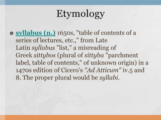 What is a syllabus | PPT