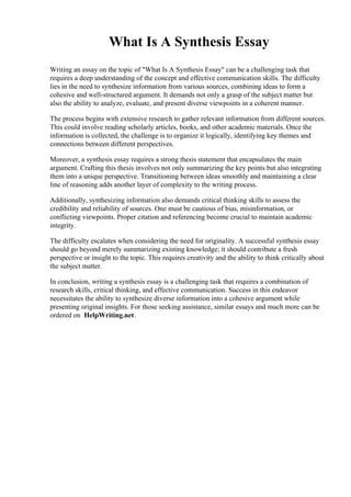 What Is A Synthesis Essay.pdf