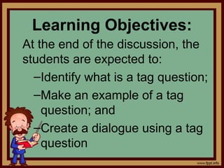 What is a tag question | PPT