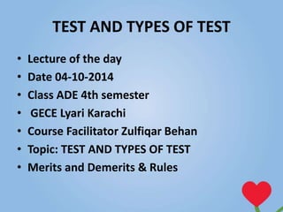 What is a test | PPTX
