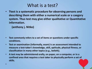 What is a test | PPTX