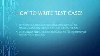 What is a test case | PPTX