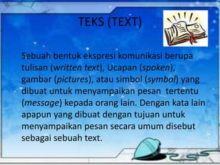 What is a text | PPT