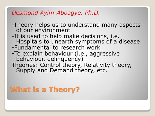 What is a theory | PPTX | Physics | Science