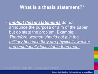 What is a thesis statement? | PPTX