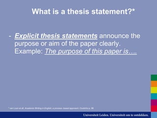 What is a thesis statement? | PPTX