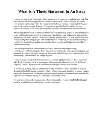 What Is A Thesis Statement In An Essay.pdf | Education