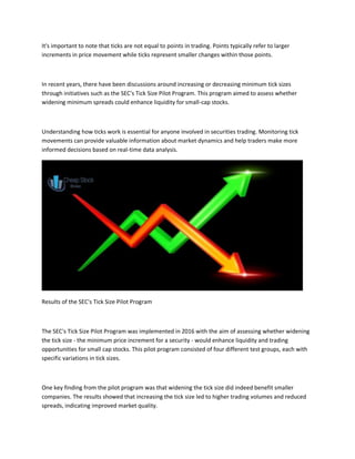 What Is a Tick in Securities Trading and How Does It Work.pdf | Stocks ...