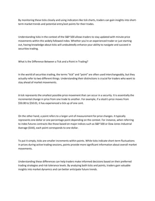 What Is a Tick in Securities Trading and How Does It Work.pdf | Stocks ...
