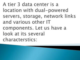 What is a tier 3 data center | PPTX