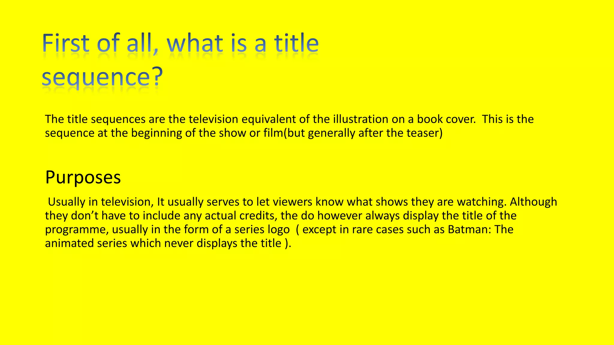 What is a title sequence | PPTX