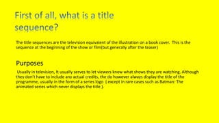 What is a title sequence | PPT