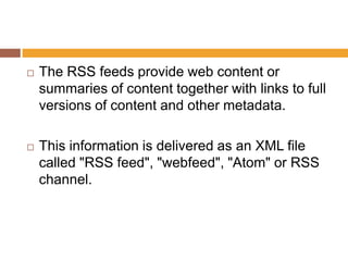What is atom rss feed | PPTX