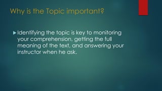 What Is a Topic | PDF | Dining Out | Food & Drink