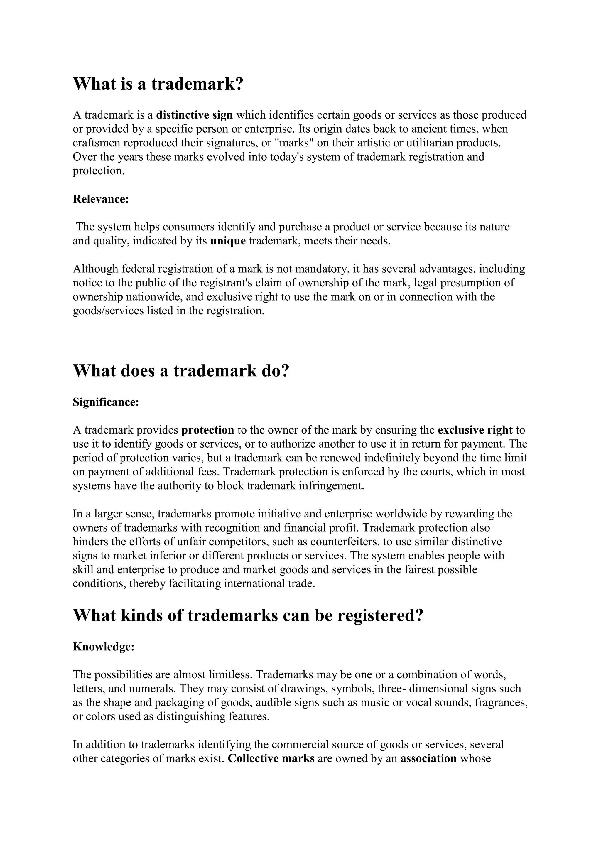 What is a trademark | PDF