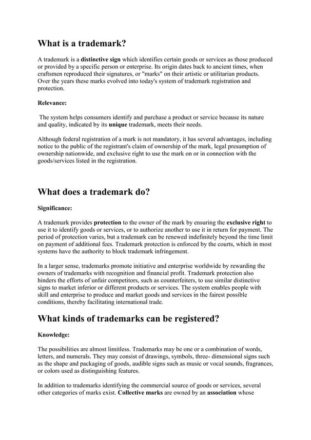 What is a trademark | PDF