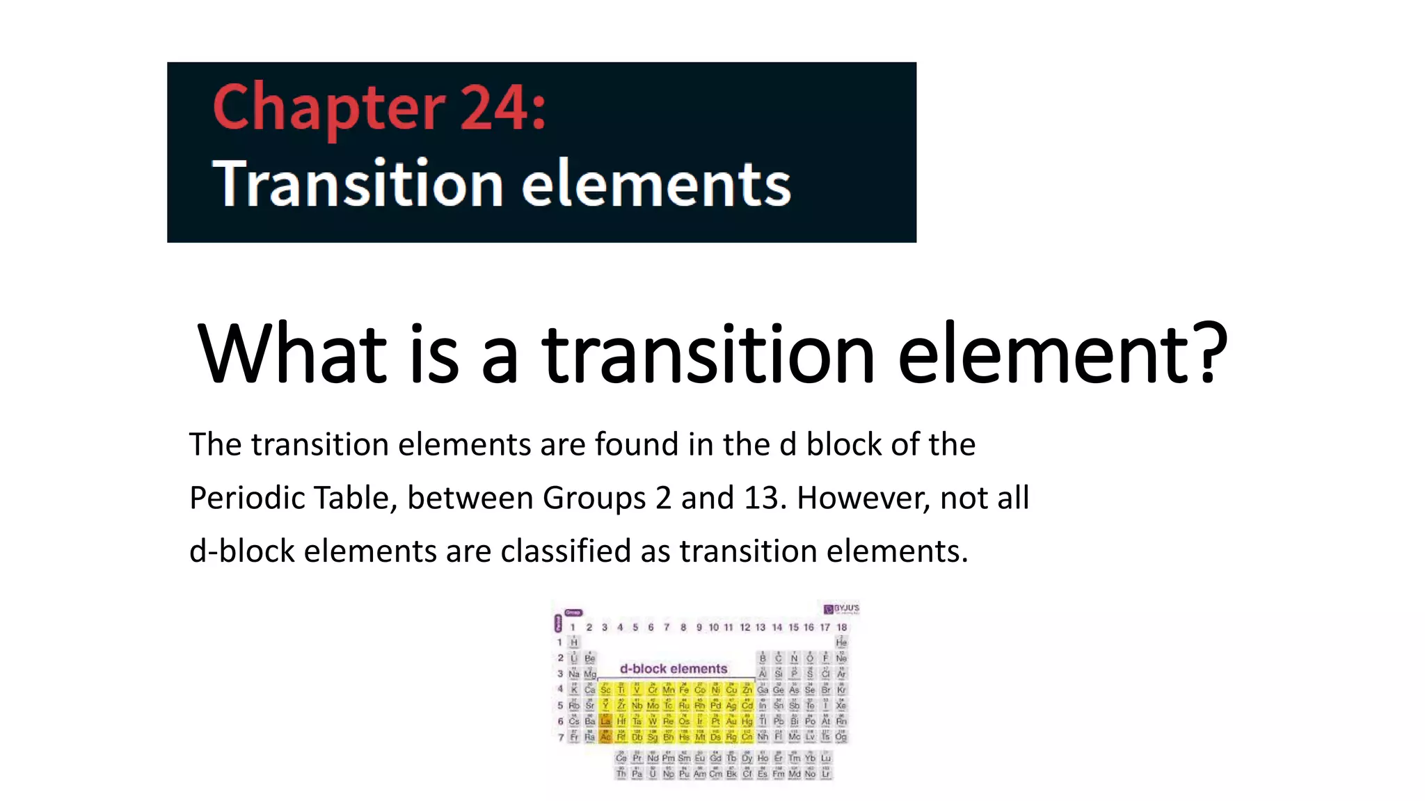 What is a transition element | PPT