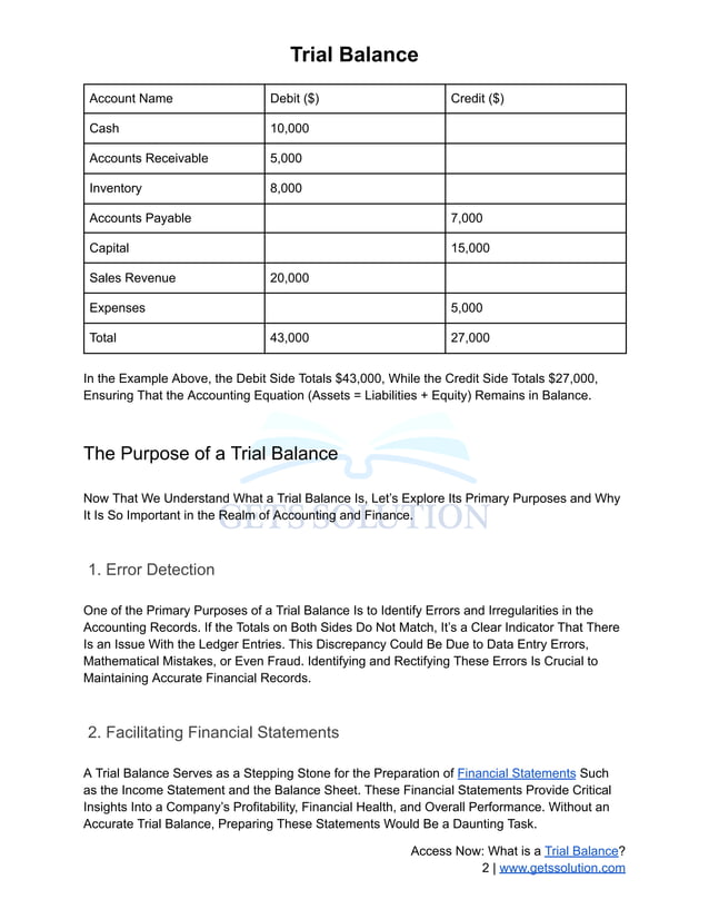 What Is a Trial Balance? | PDF | Stocks and Bonds | Personal Investing