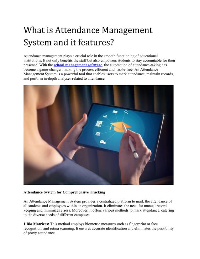 What is Attendance Management System and it features.pdf