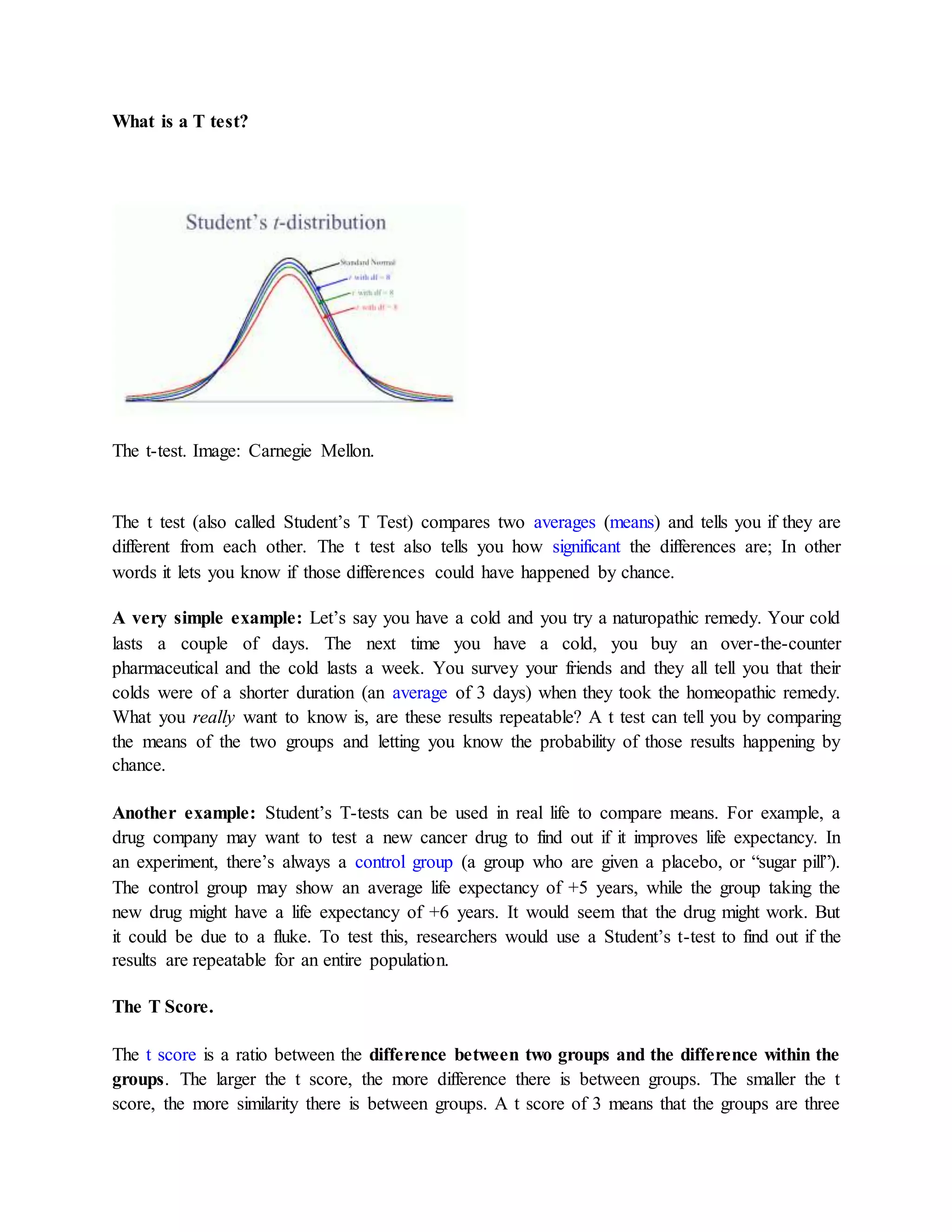 What is a t test | PDF