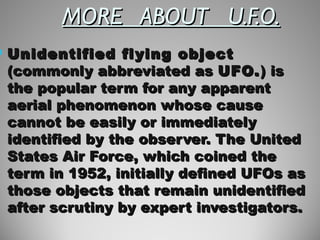 What is a u.f.o. | PPT