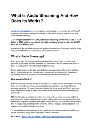 What Is Audio Streaming And How Does Its Works.pdf