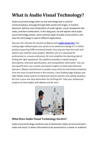 What is Audio Visual Technology.pdf