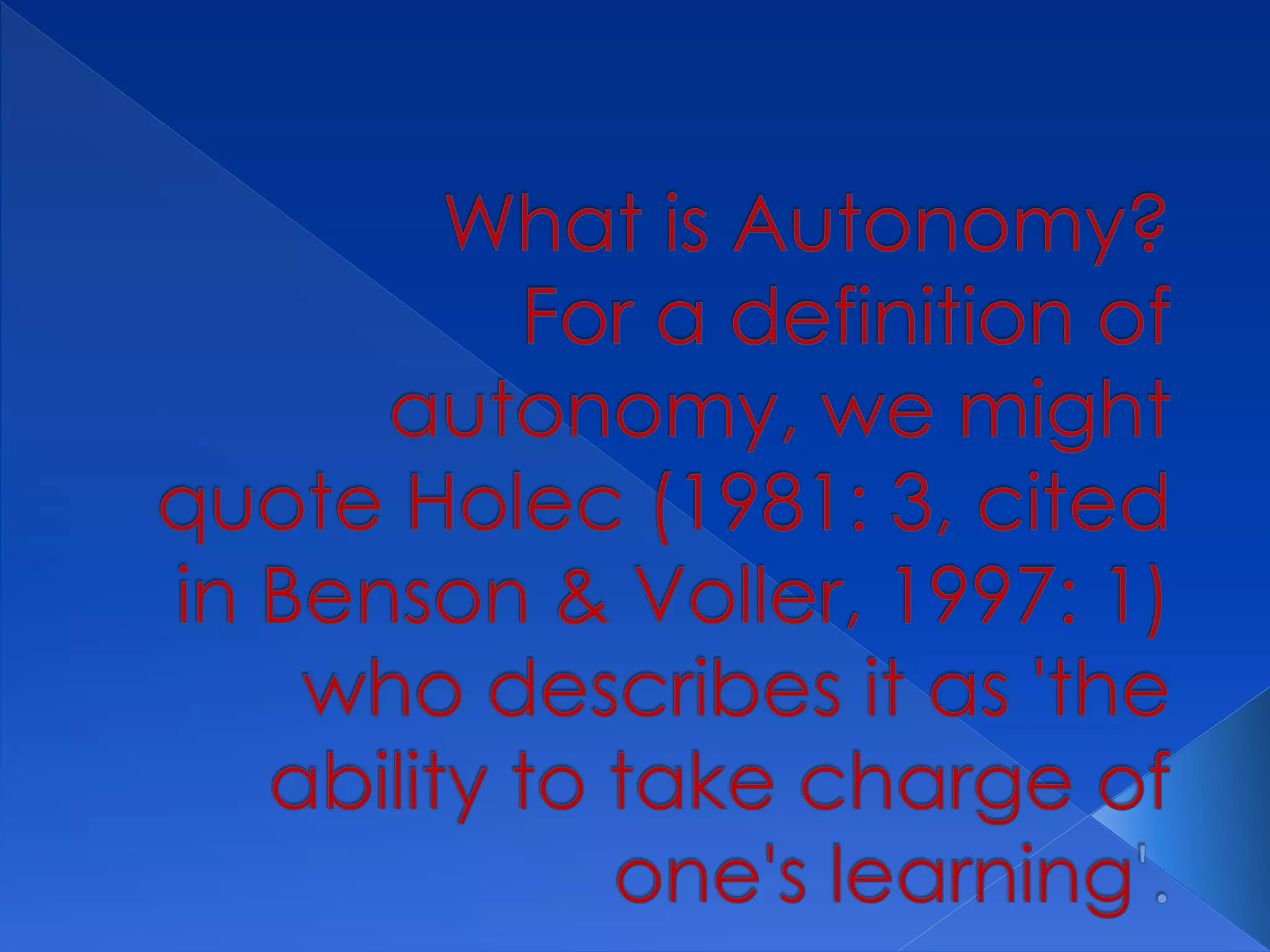 What is autonomy | PPTX