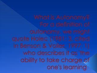 What is autonomy | PPTX