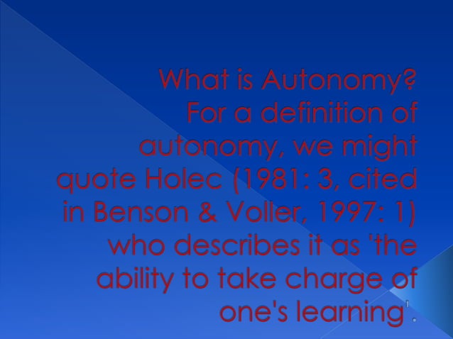 What is autonomy | PPT