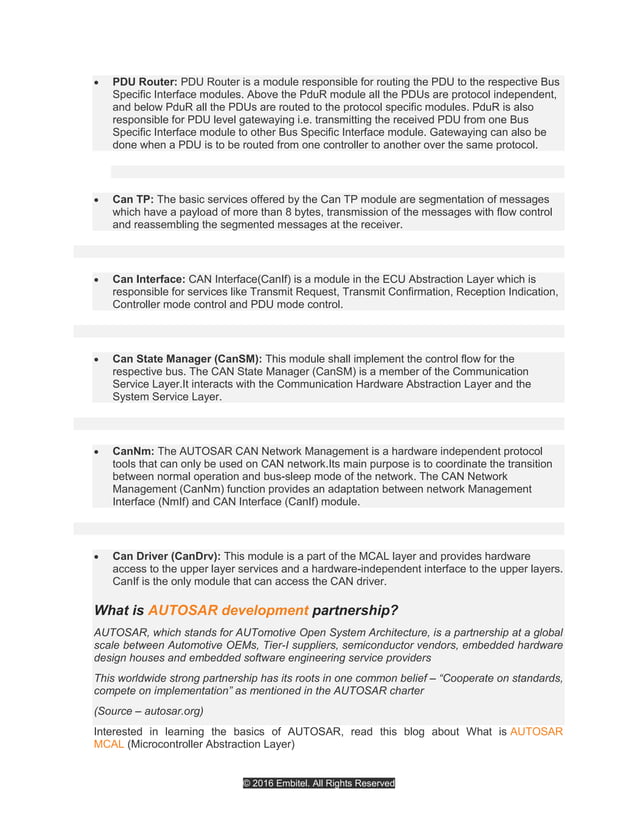 What is AUTOSAR Communication Stack (ComStack)?Get introduced to CAN ComStack | PDF | Computer ...